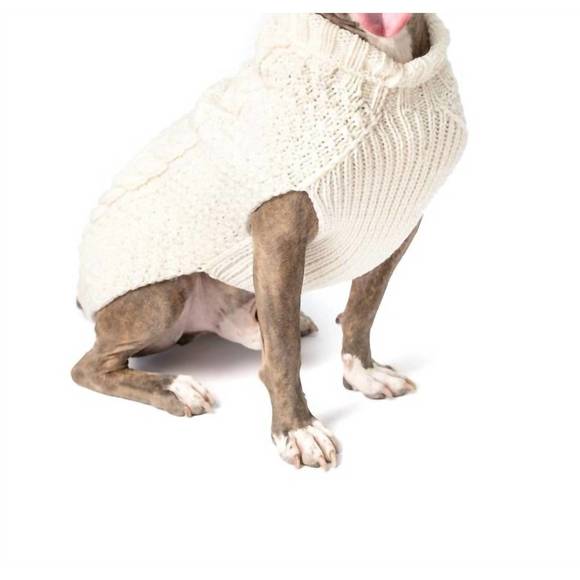 CHILLY DOGS | Dog | New Chilly Dogs Cable Knit Dog Sweater In Cream ...